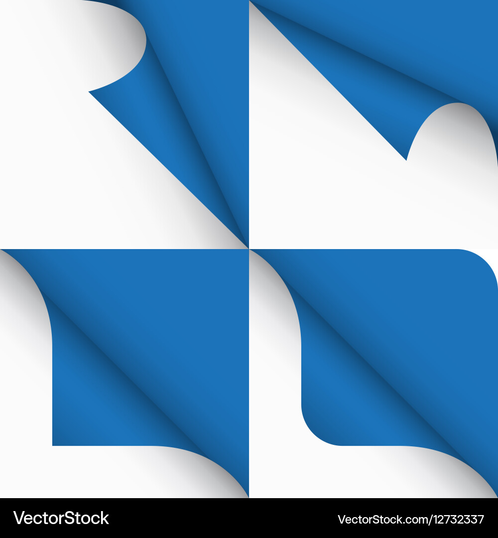 Set of paper curled corners page Royalty Free Vector Image