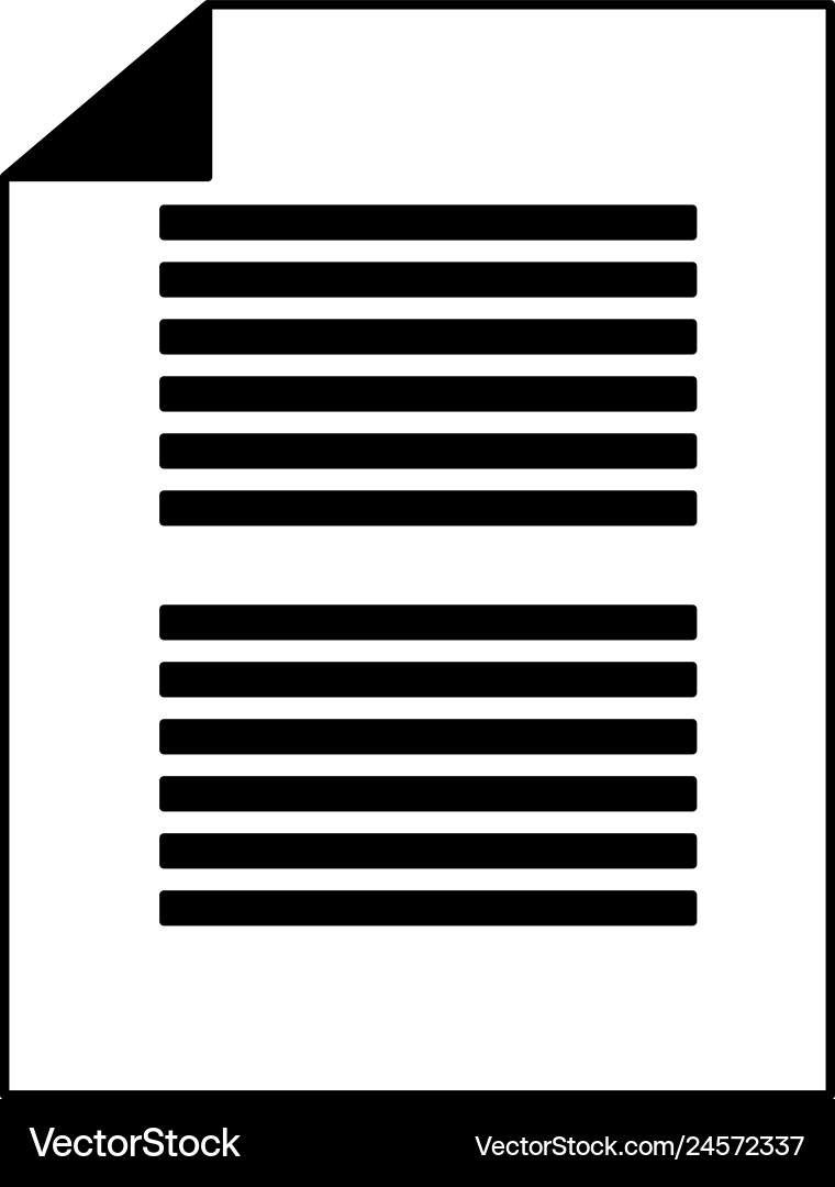 Sheet document symbol in black and white Vector Image