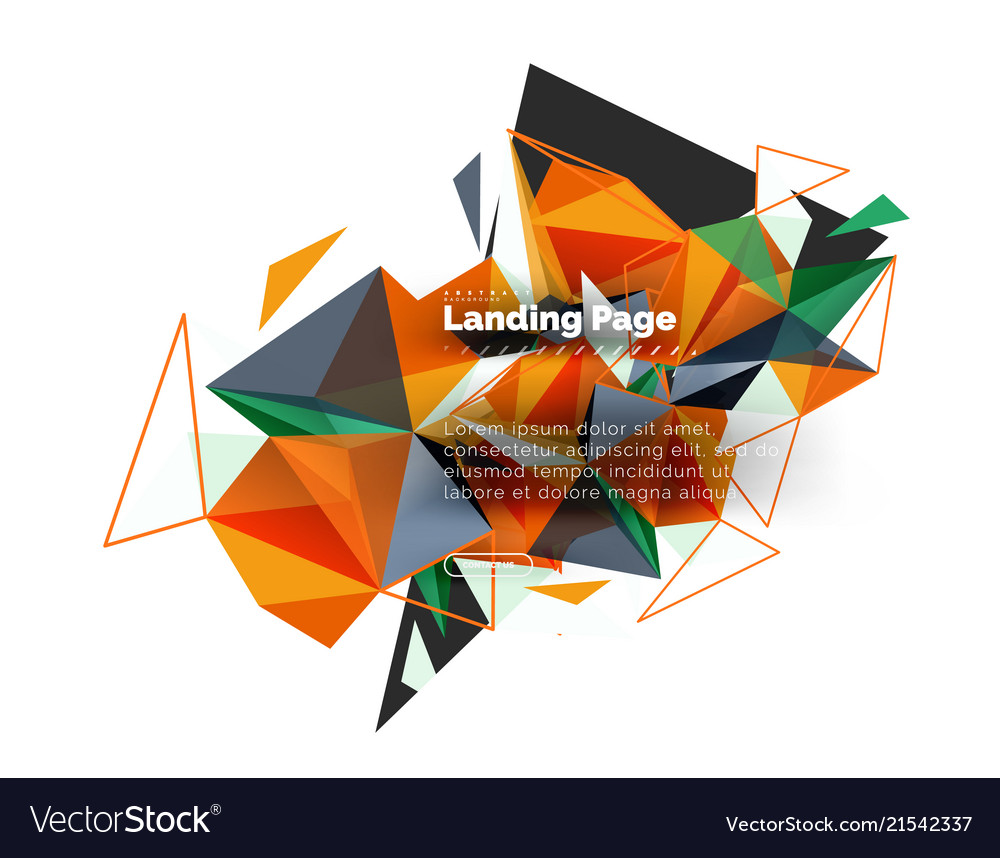 Triangular design abstract background landing Vector Image