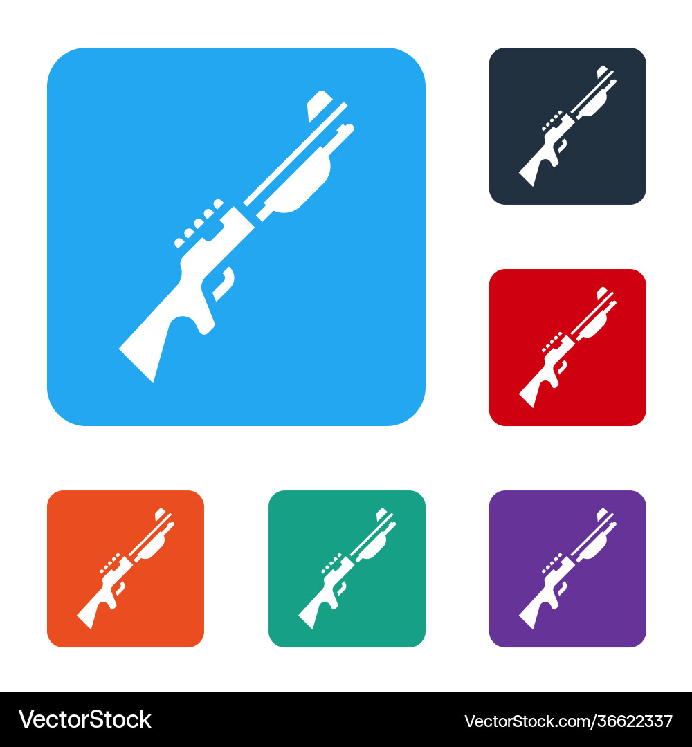 White hunting gun icon isolated on Royalty Free Vector Image