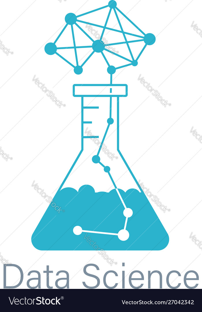Data science or machine learning research flask Vector Image