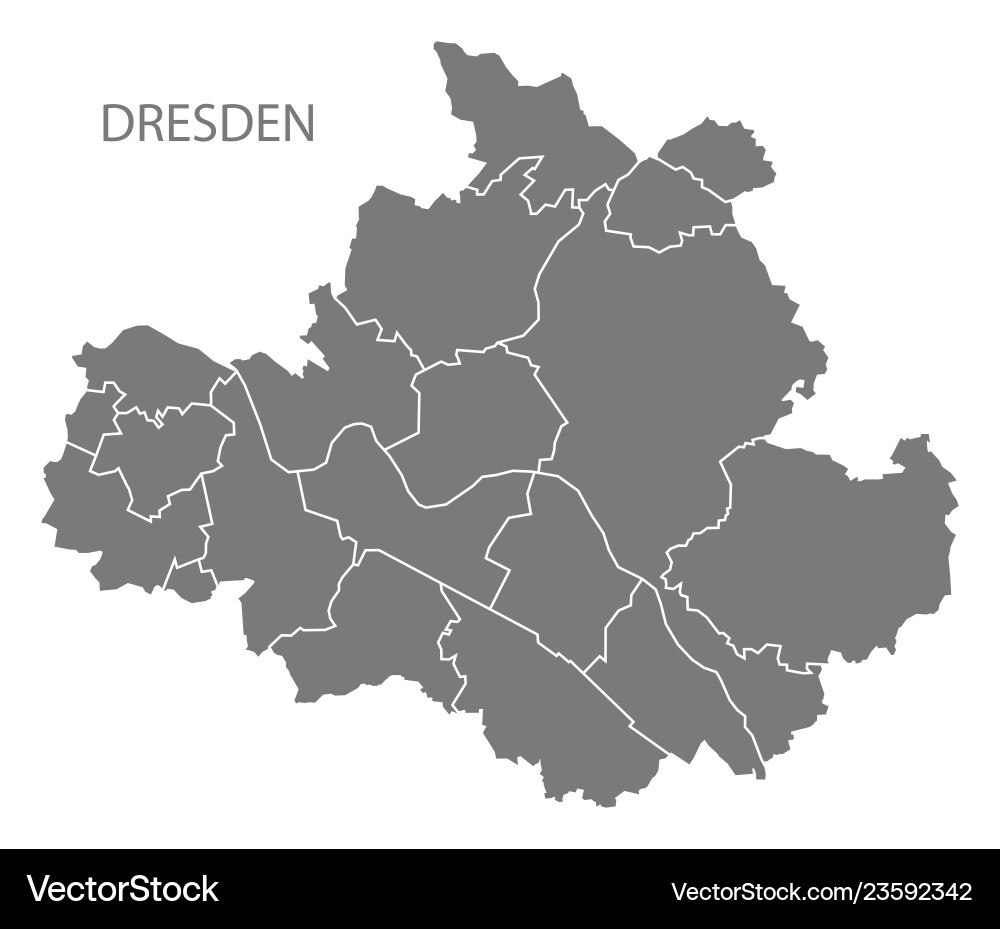 Dresden city map with boroughs grey silhouette Vector Image