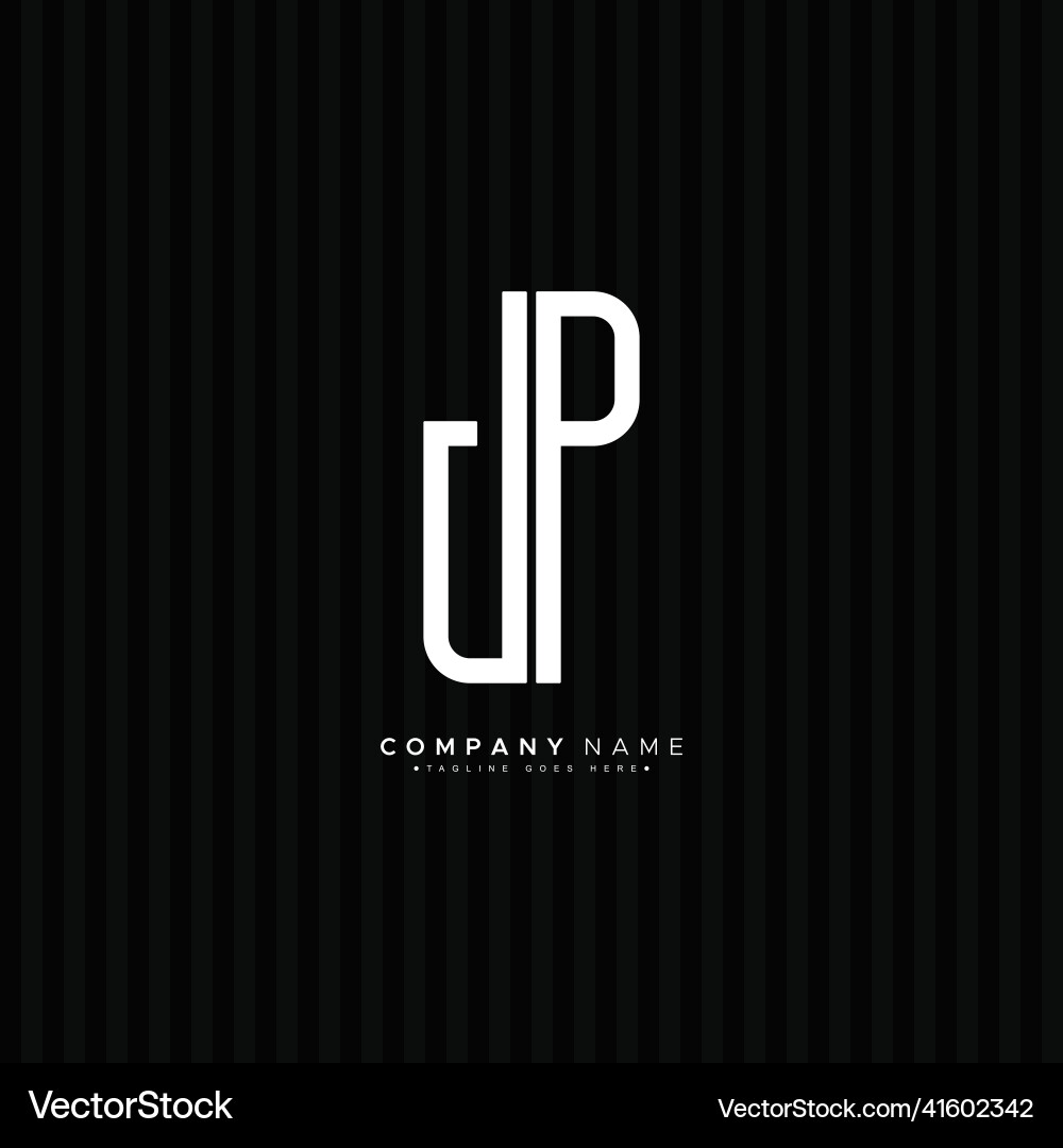 Initial letter jp logo - simple business logo Vector Image