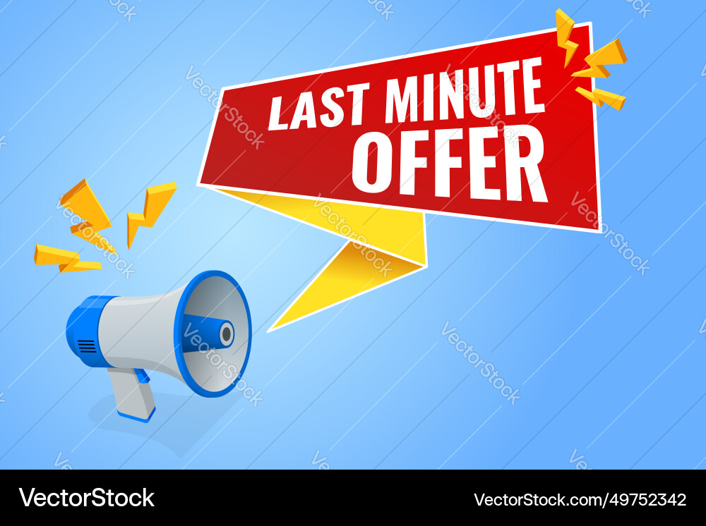 Isometric last minute offer sale timer tag Vector Image