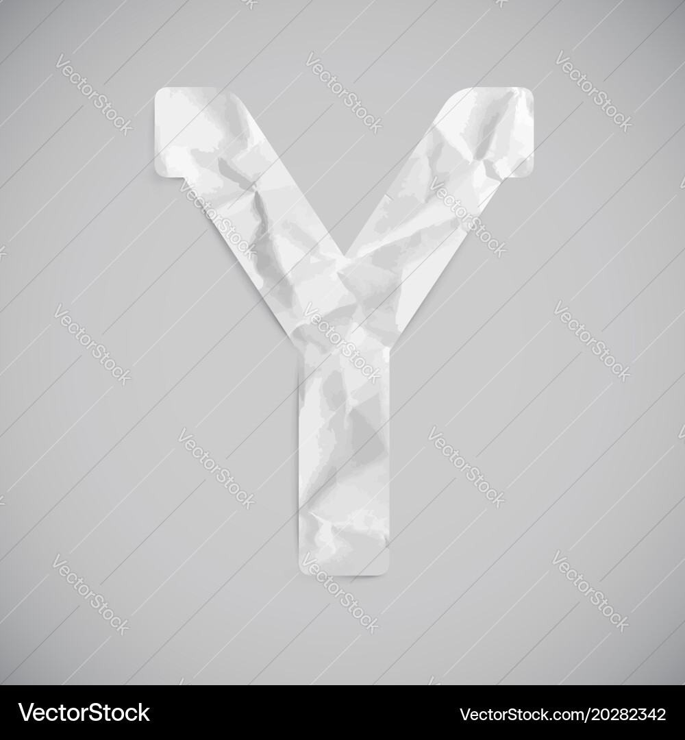 Letter made by crumpled paper with shadows Vector Image