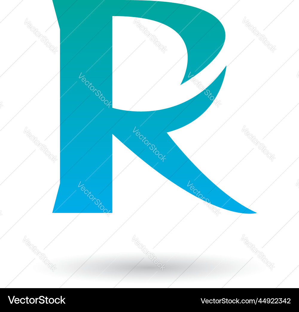 Persian green and blue gradient r with a spiky Vector Image