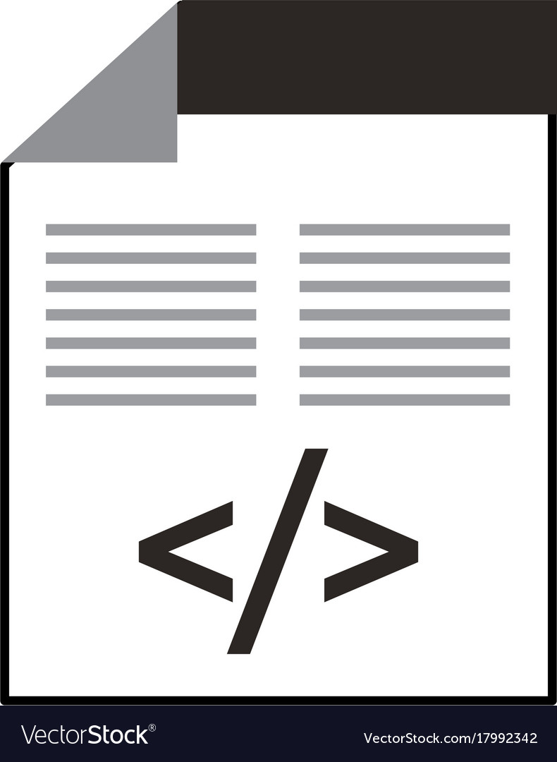 Programming Window With Script Coding Data Vector Image