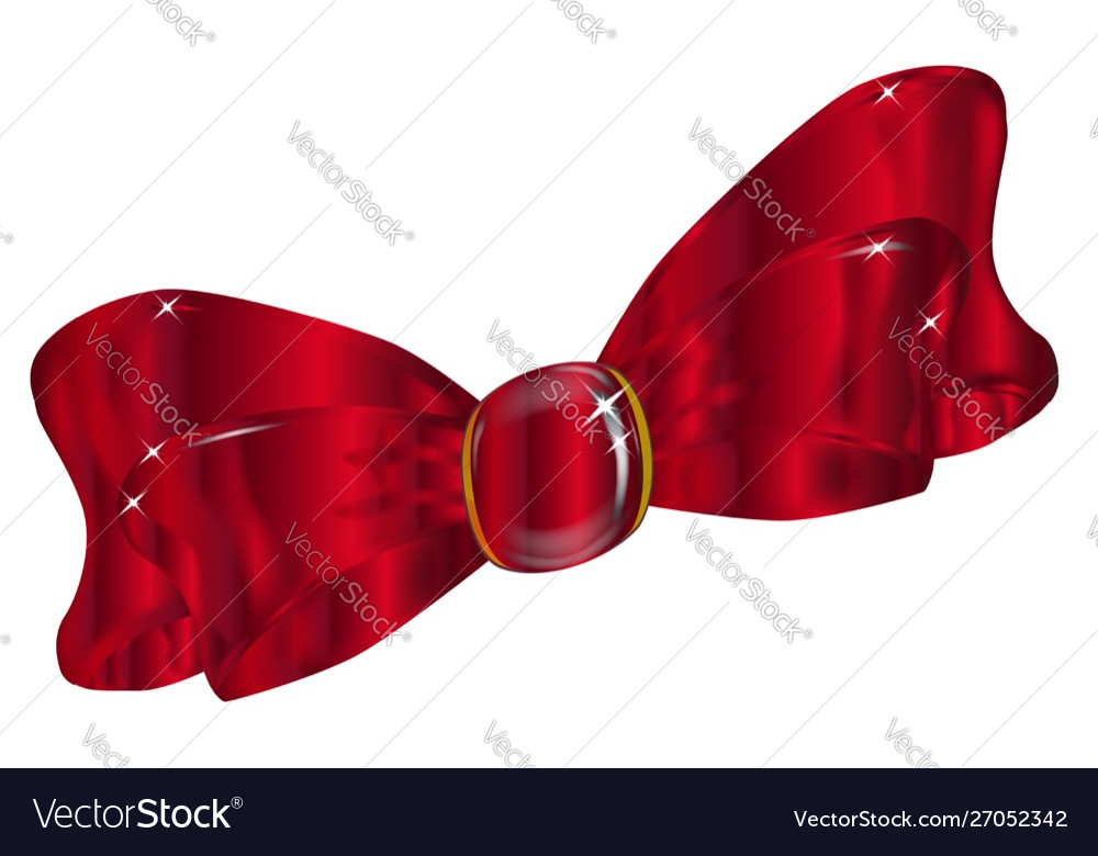 Ruby red bow Royalty Free Vector Image - VectorStock