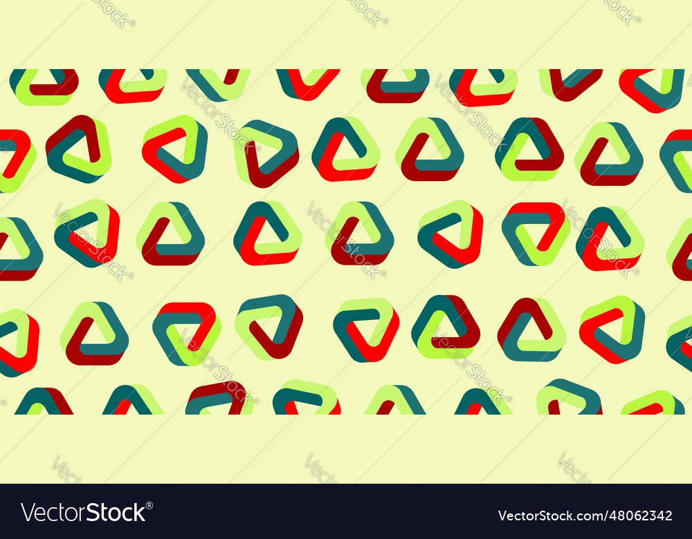 Seamless tricolor impossible triangles pattern Vector Image Seamless tricolor impossible triangles pattern Vector Image