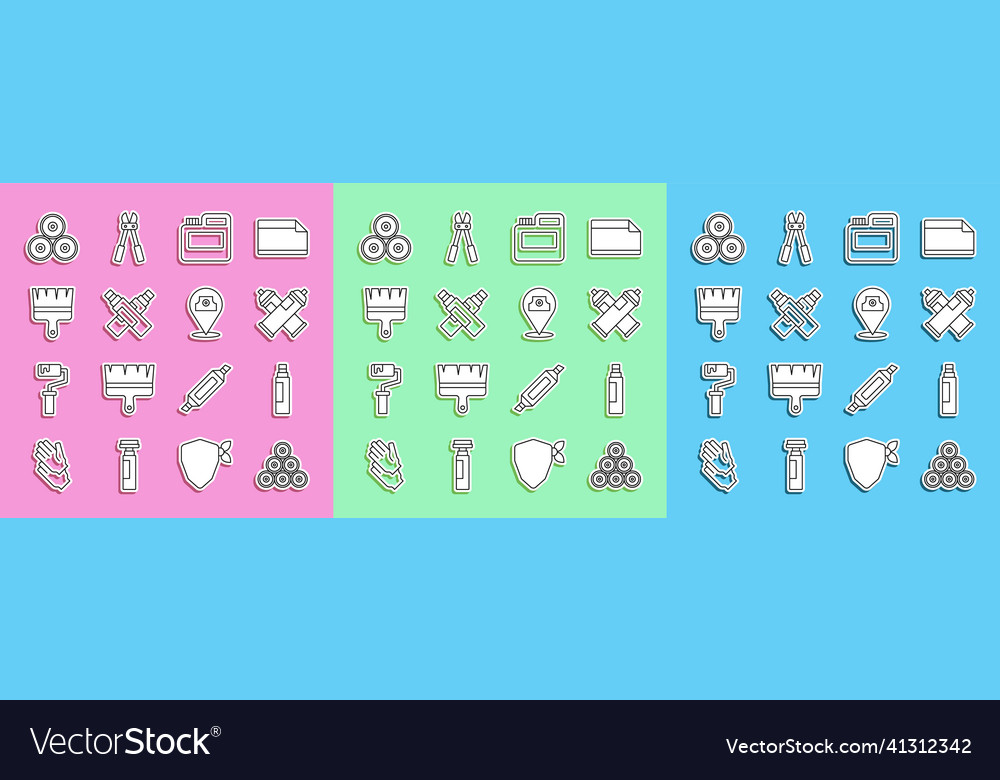 Set line paint spray can marker pen paint Vector Image Set line paint spray can marker pen paint Vector Image