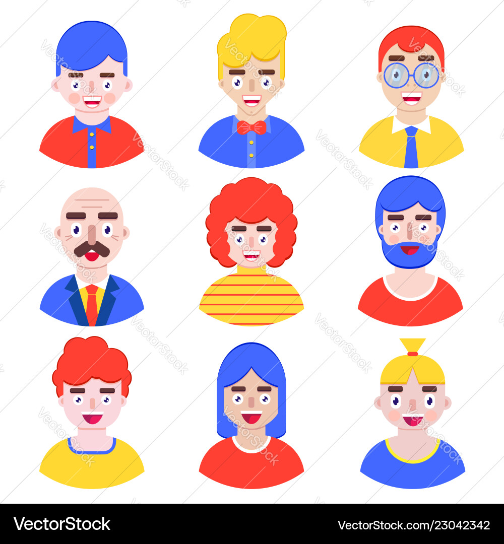 Set of boys avatars i Royalty Free Vector Image