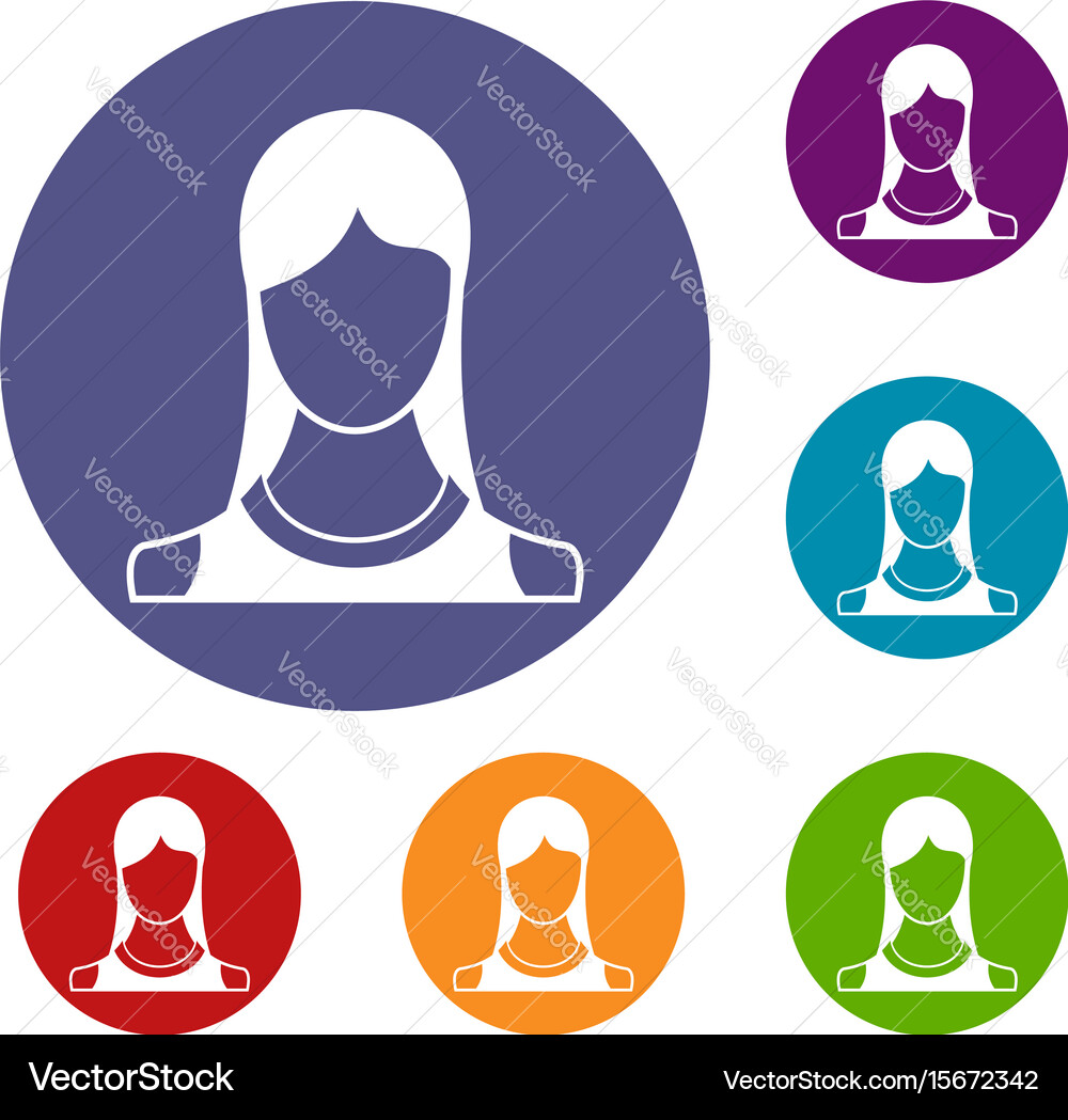 Woman icons set Royalty Free Vector Image - VectorStock