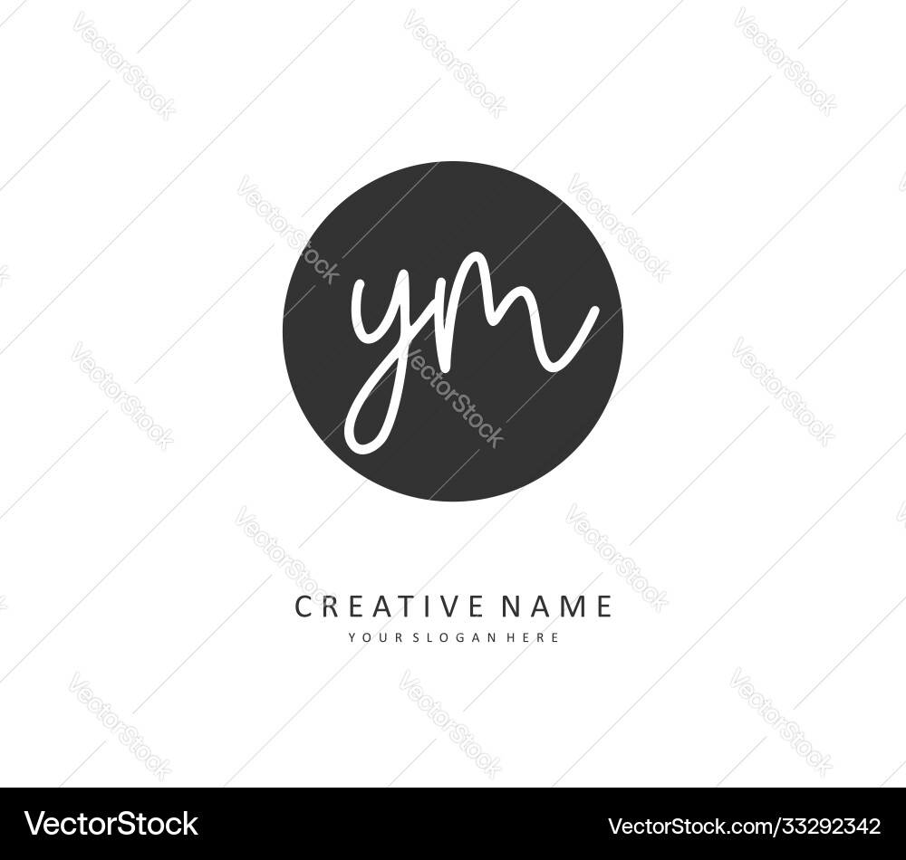 Y m ym initial letter handwriting and signature Vector Image