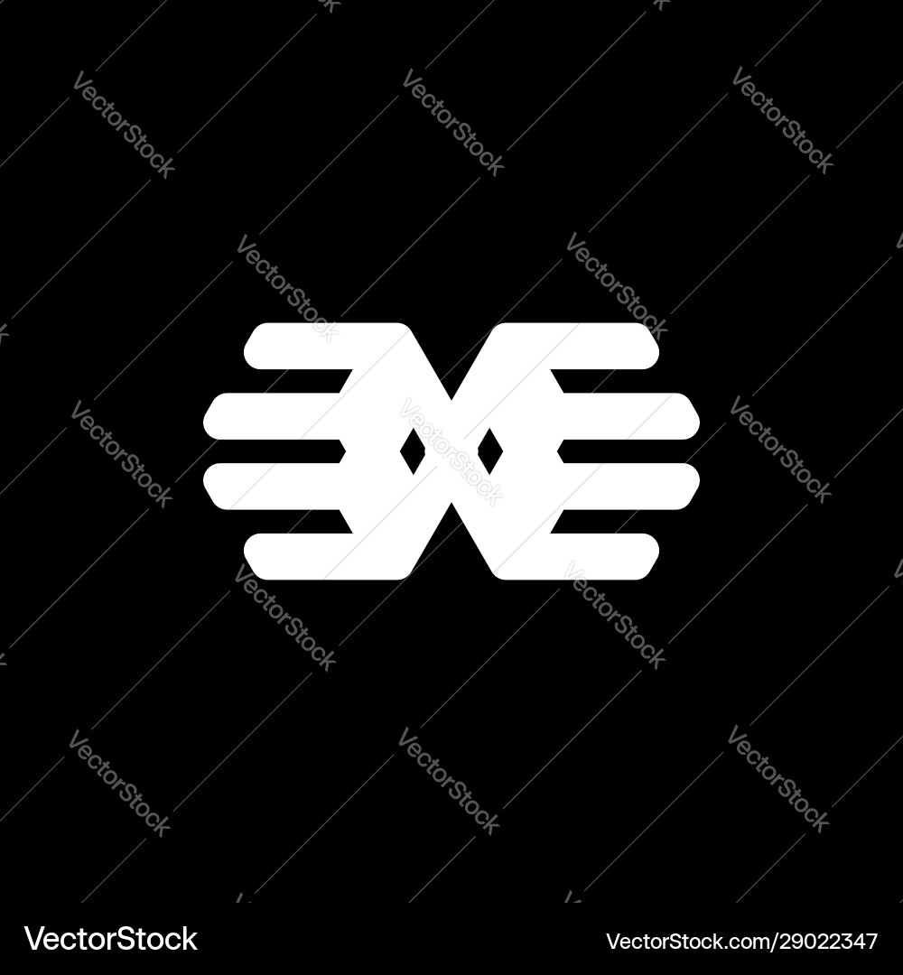 Abstract two hand symbol with bold finger line art