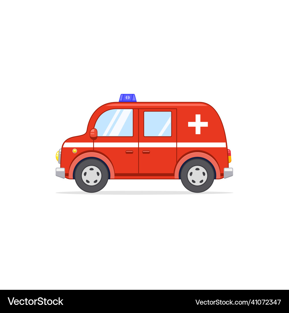 Ambulance car cartoon isolated Royalty Free Vector Image