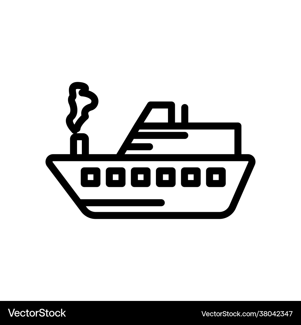 Boat icon outline style icon simple editable Vector Image