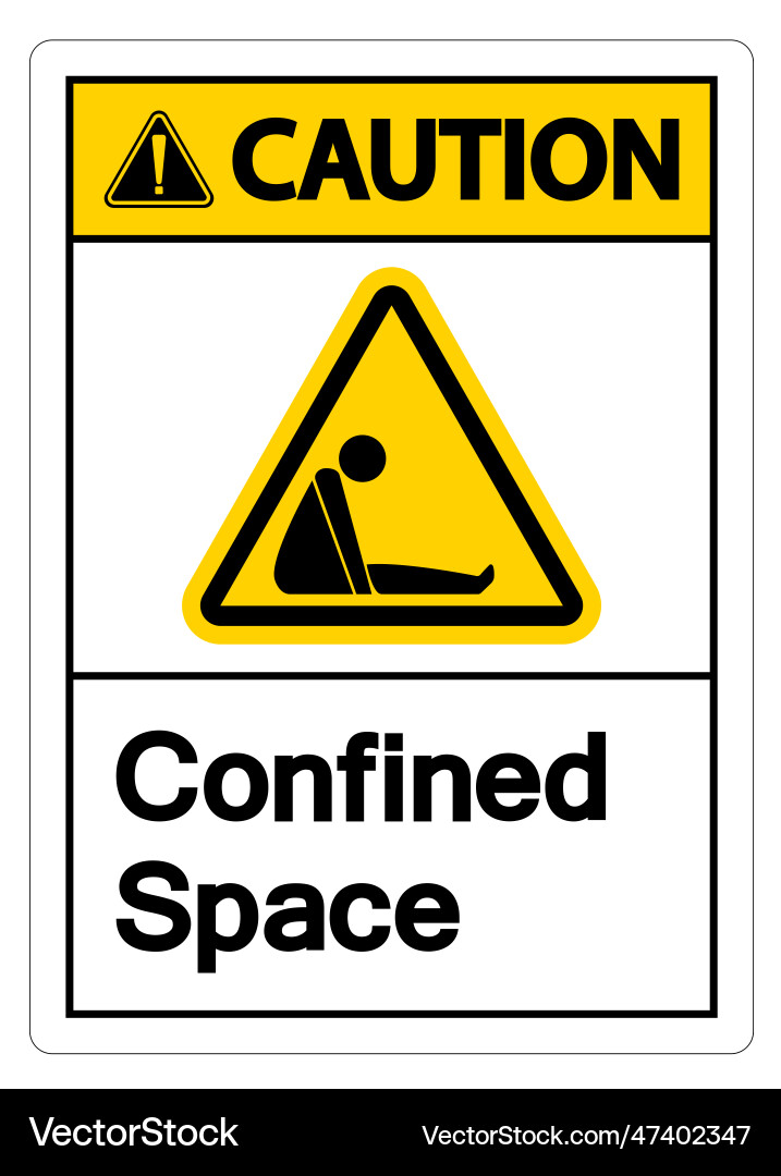 Caution confined space symbol sign isolated Vector Image