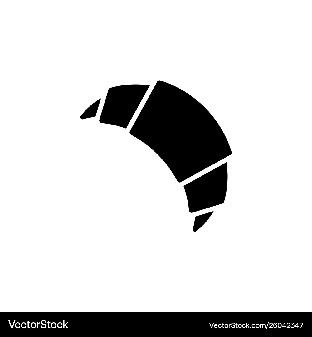 Croissant black icon on white background Vector Image
