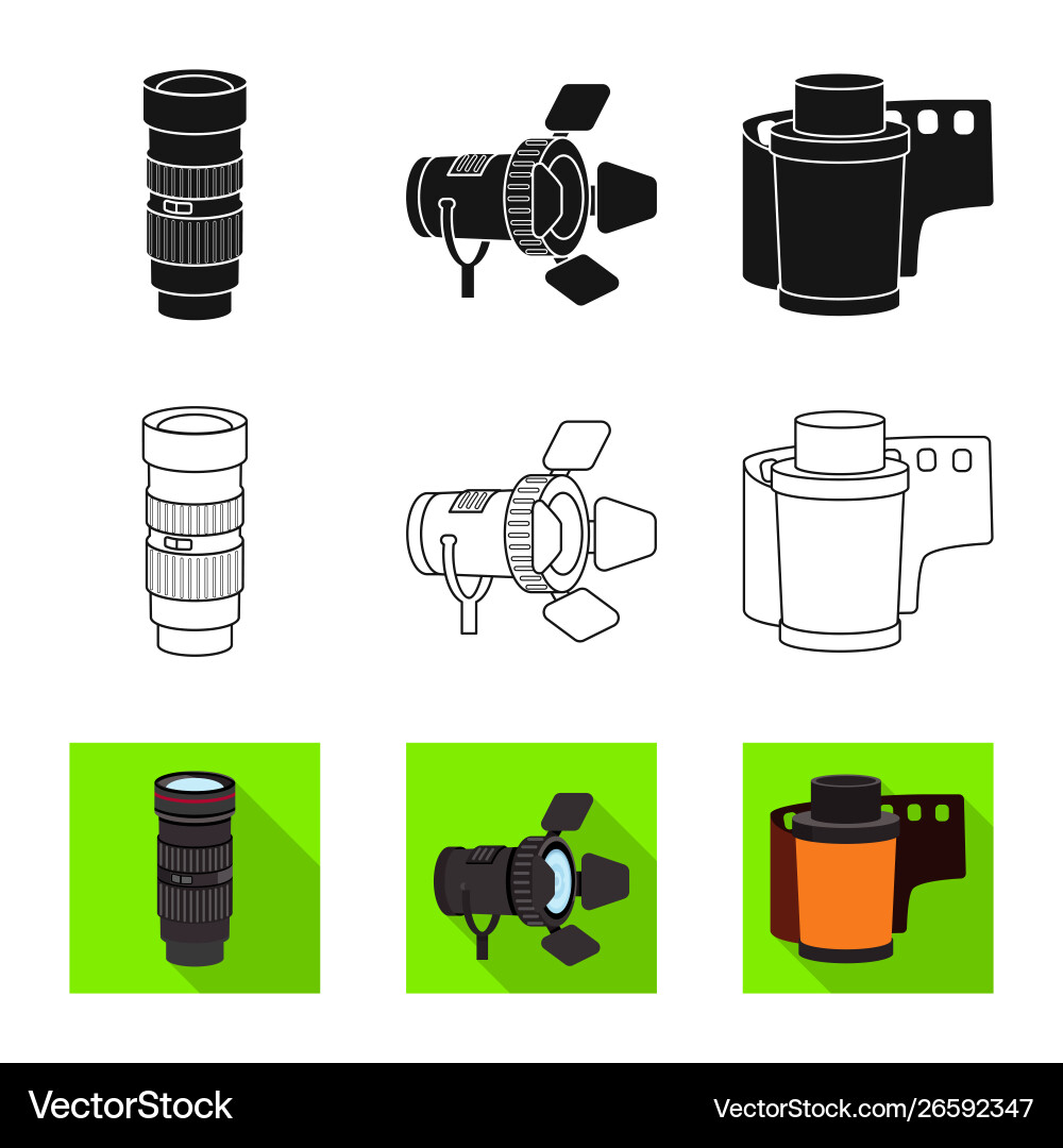 Design photoshoot and work sign Royalty Free Vector Image