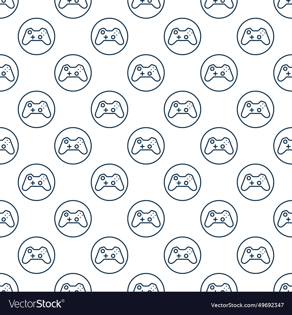 Gamepad In Circle Gaming Device Seamless Pattern Vector Image