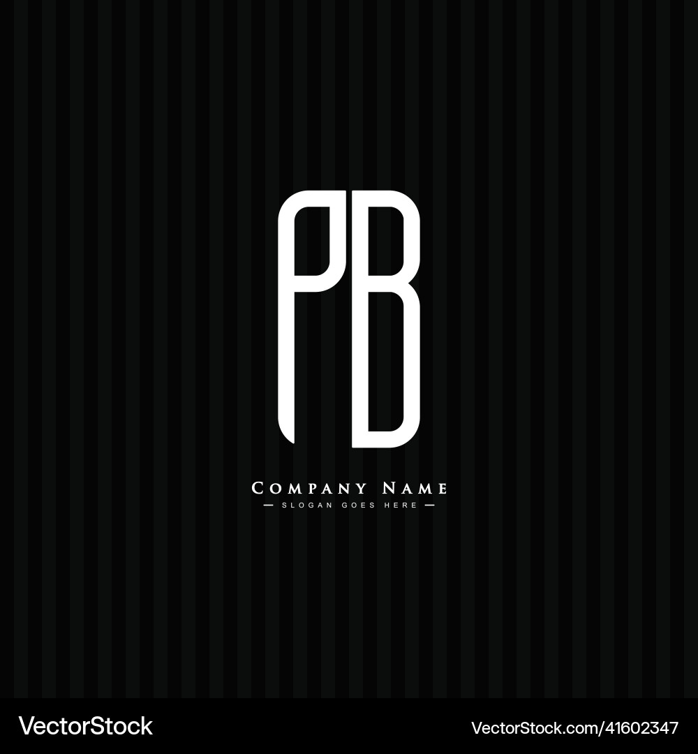 Initial letter pb logo - simple business logo Vector Image
