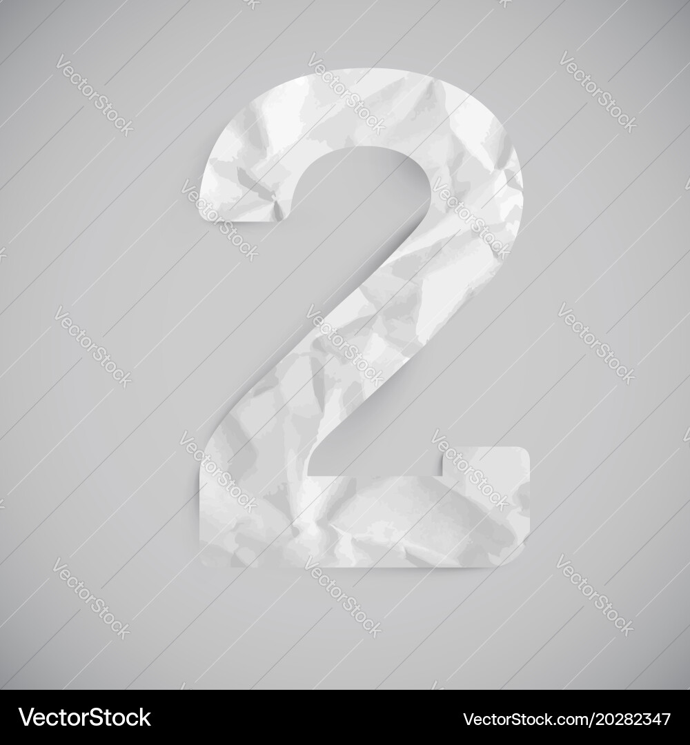 Letter made by crumpled paper with shadows Vector Image