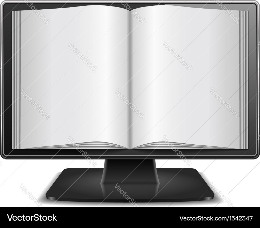 Magazine in computer monitor Royalty Free Vector Image