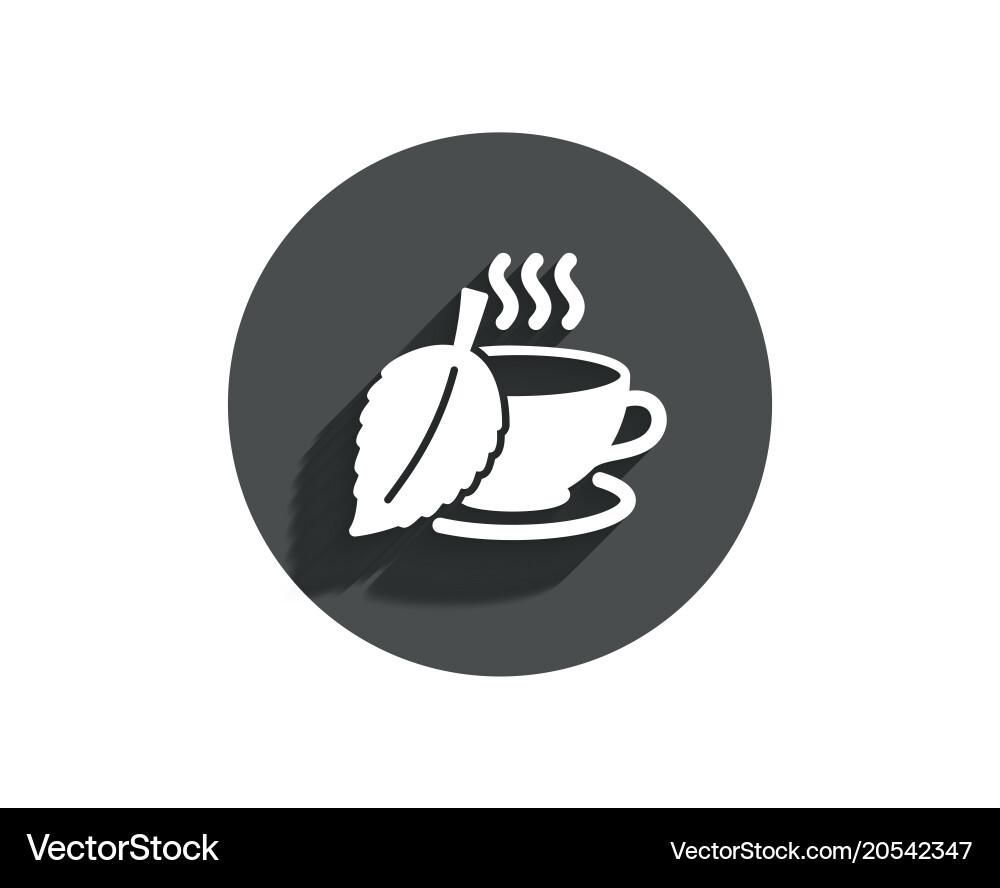 Mint tea simple icon fresh herbal beverage sign Vector Image