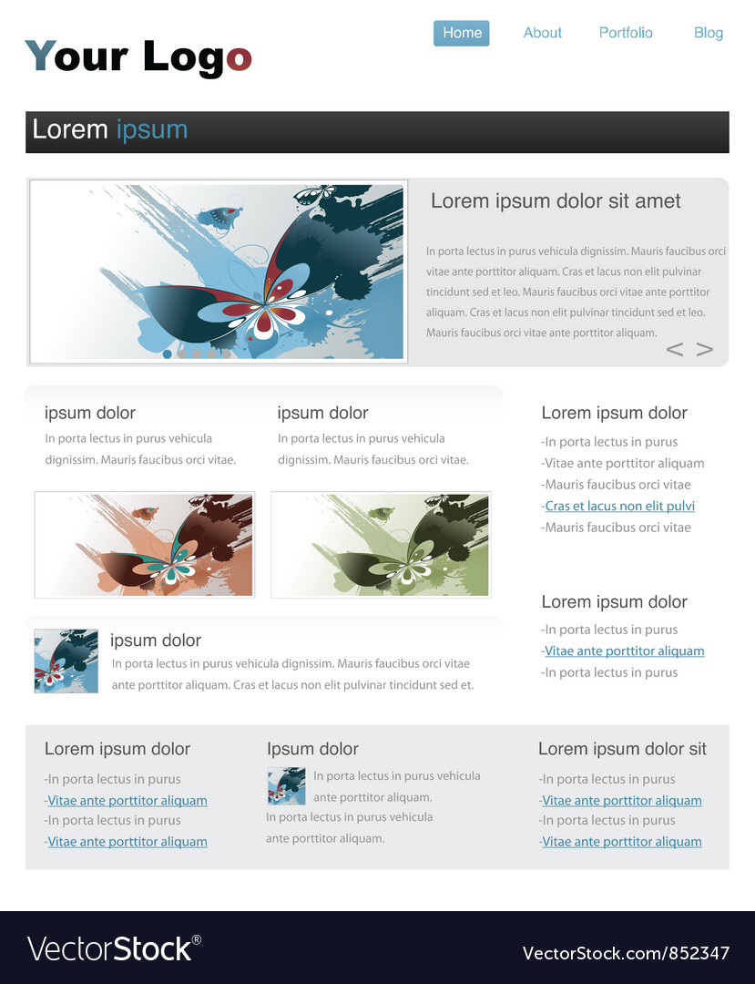 Modern website template Royalty Free Vector Image