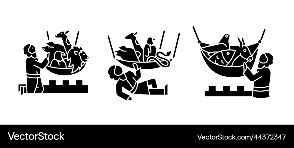 Peter vision of uncleaned animals black glyph Vector Image