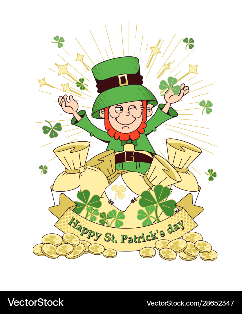 Poster for irish holiday st patrick s day Vector Image