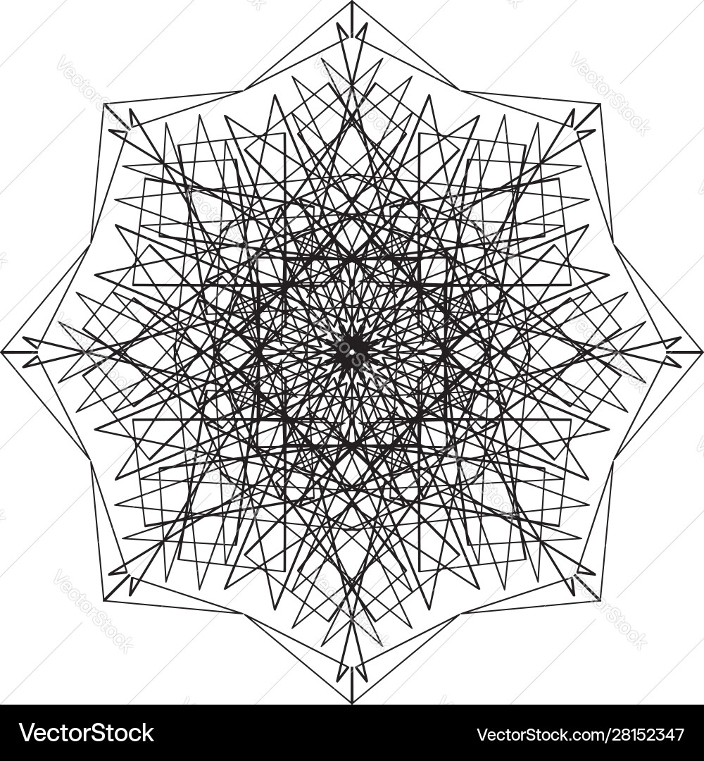 Round ornamental graphic design drawing Royalty Free Vector