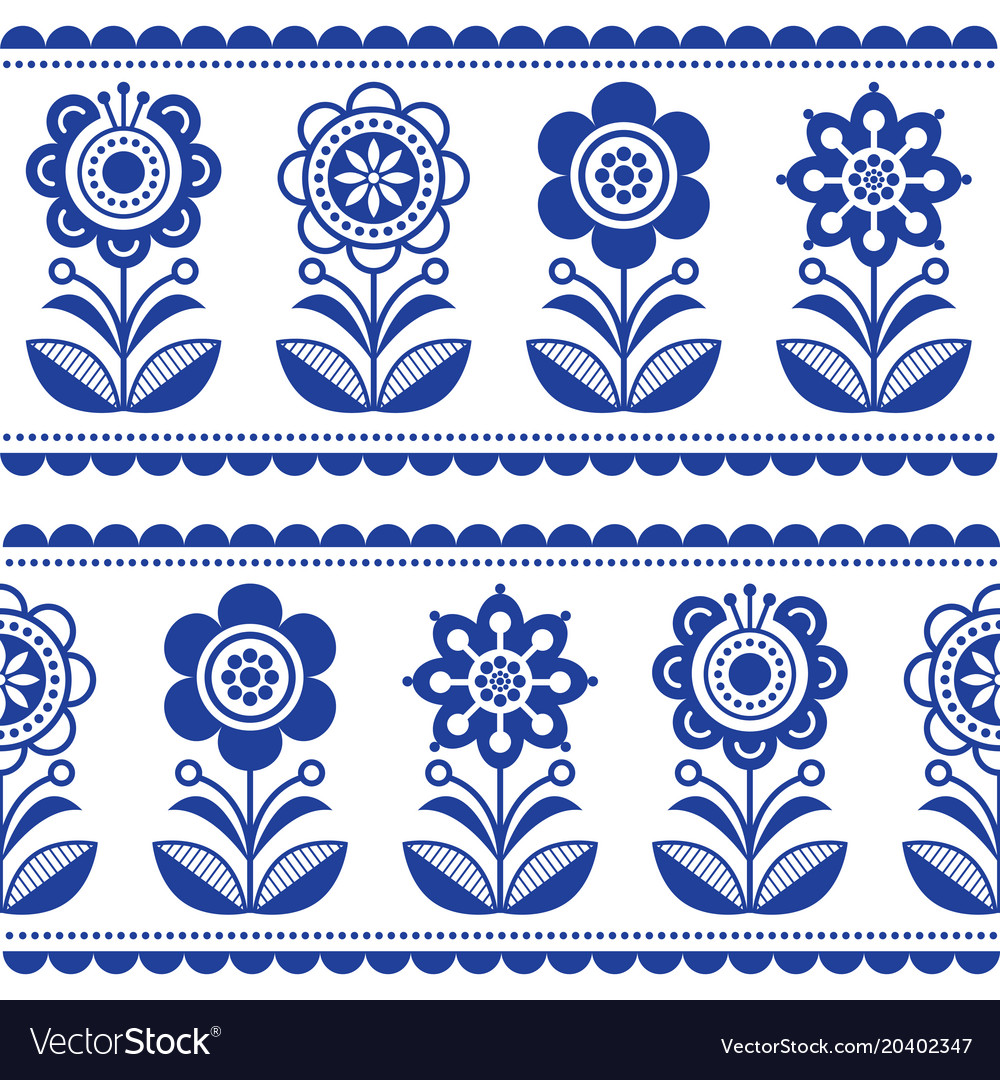 Scandinavian seamless folk art pattern Royalty Free Vector Scandinavian seamless folk art pattern Royalty Free Vector