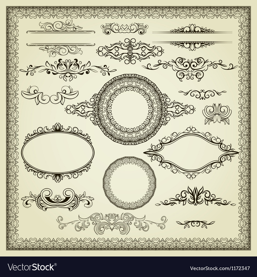 Set vintage elements Royalty Free Vector Image