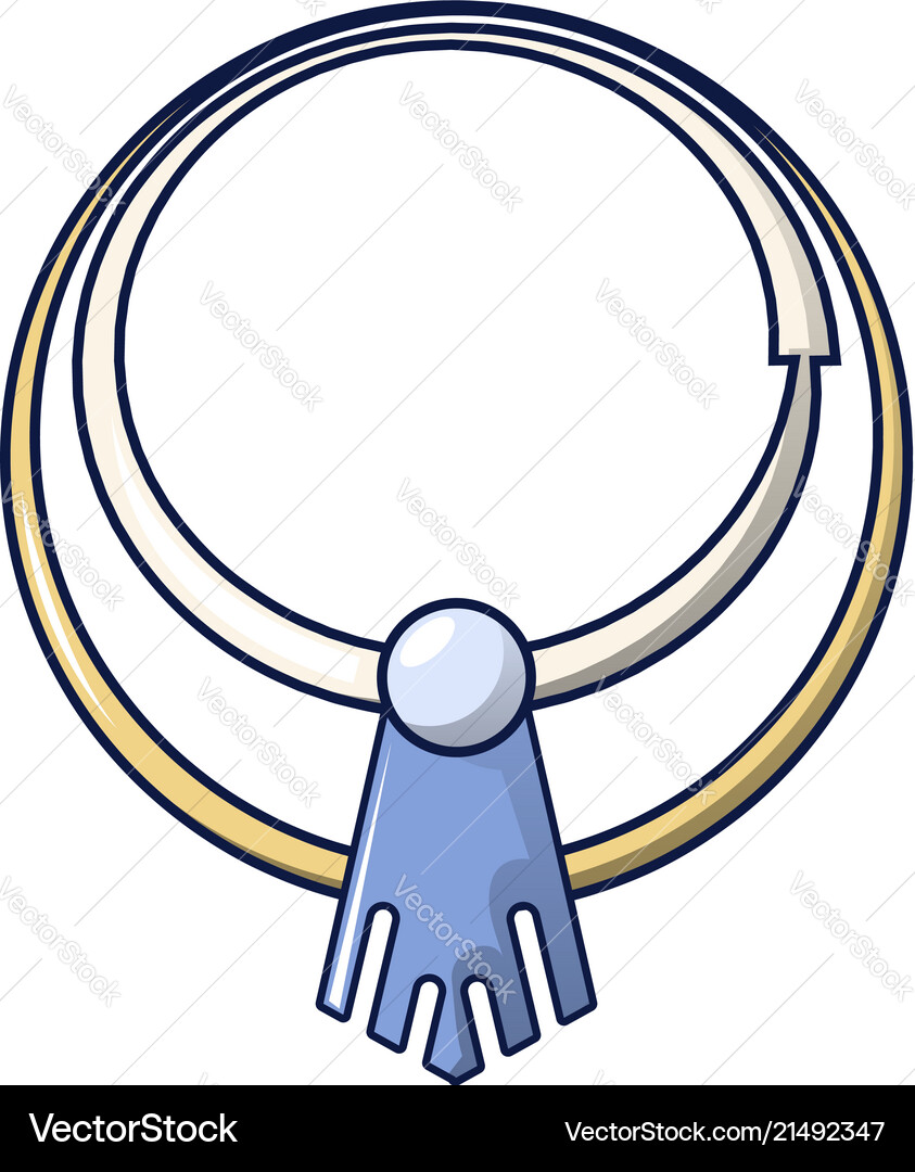 Silver necklace icon cartoon style Royalty Free Vector Image