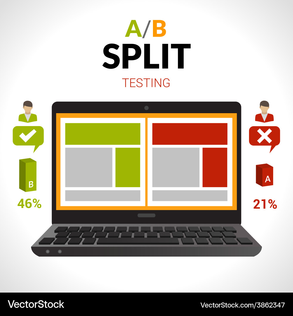 Split testing concept Royalty Free Vector Image