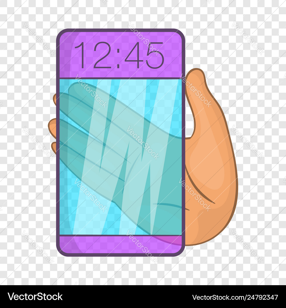 Transparent smartphone icon cartoon style Vector Image
