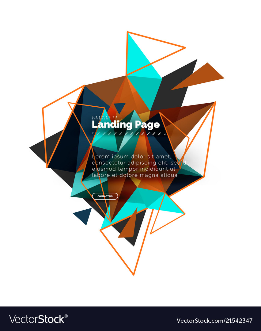 Triangular design abstract background landing Vector Image
