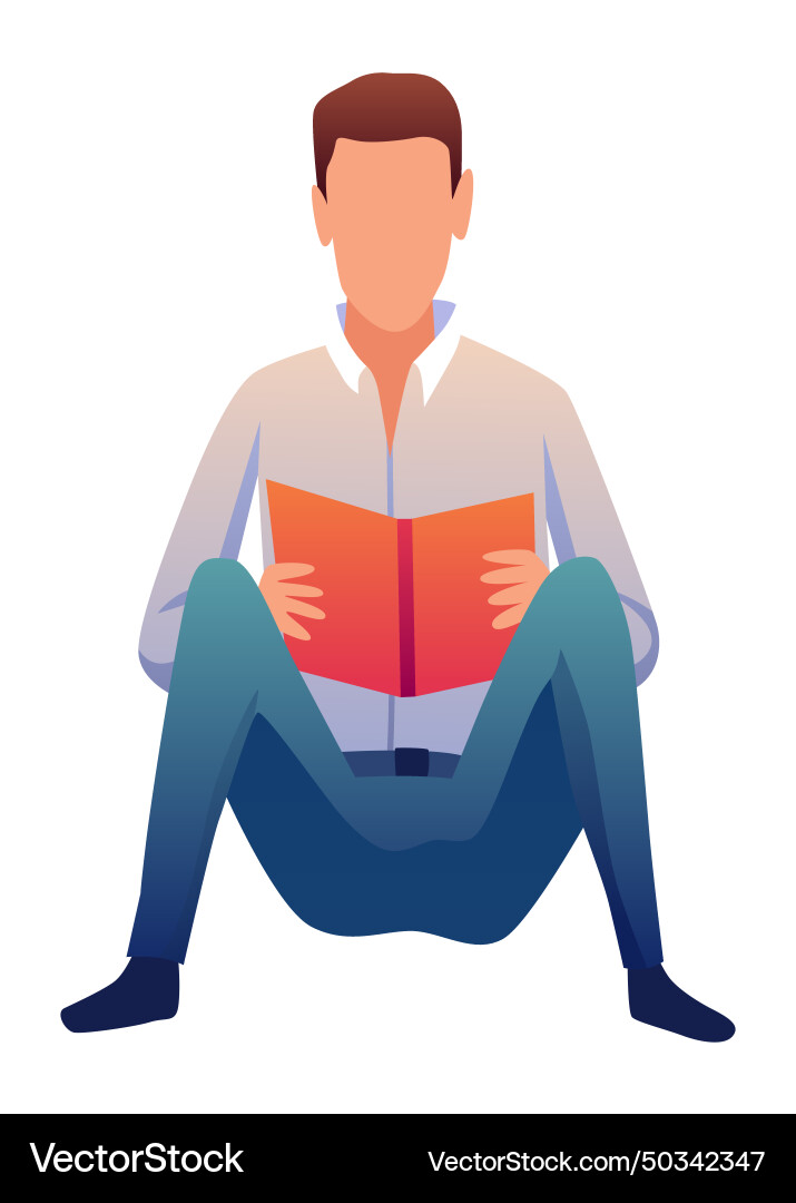 Young college or university student holding book Vector Image