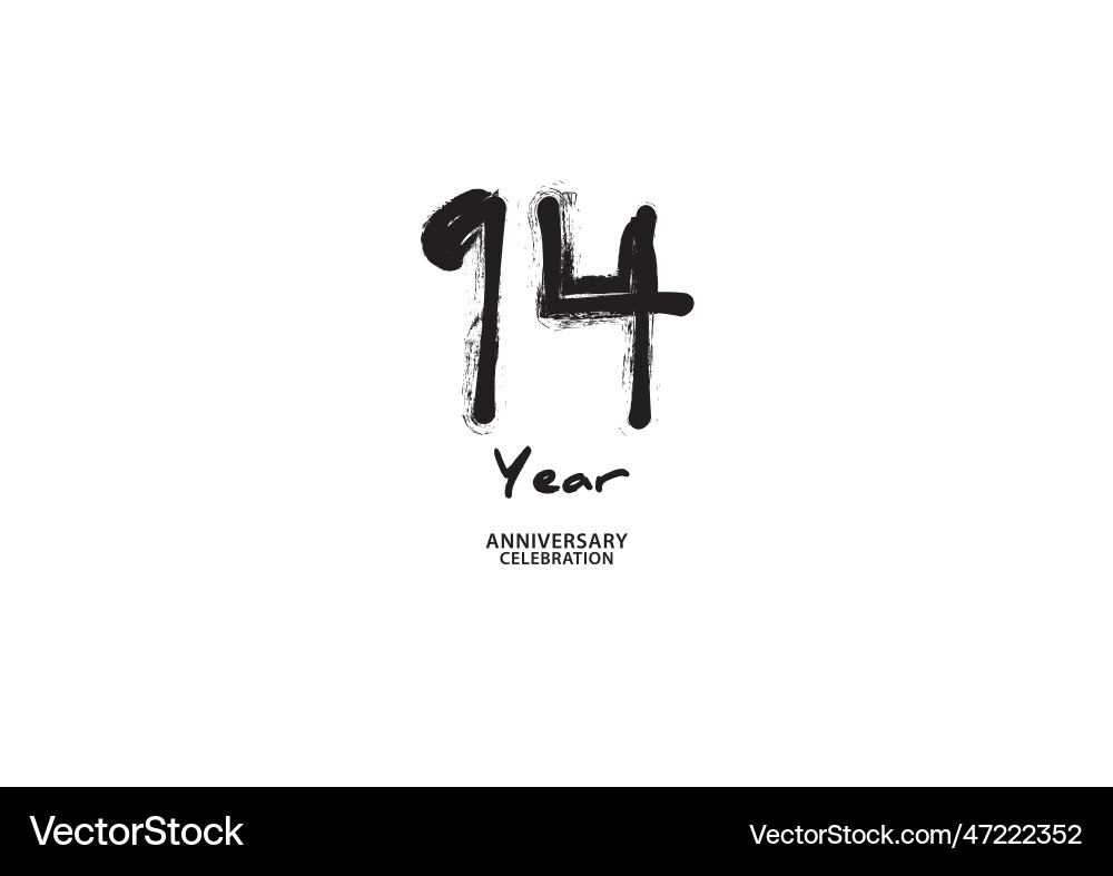 14 year anniversary celebration logotype on white Vector Image
