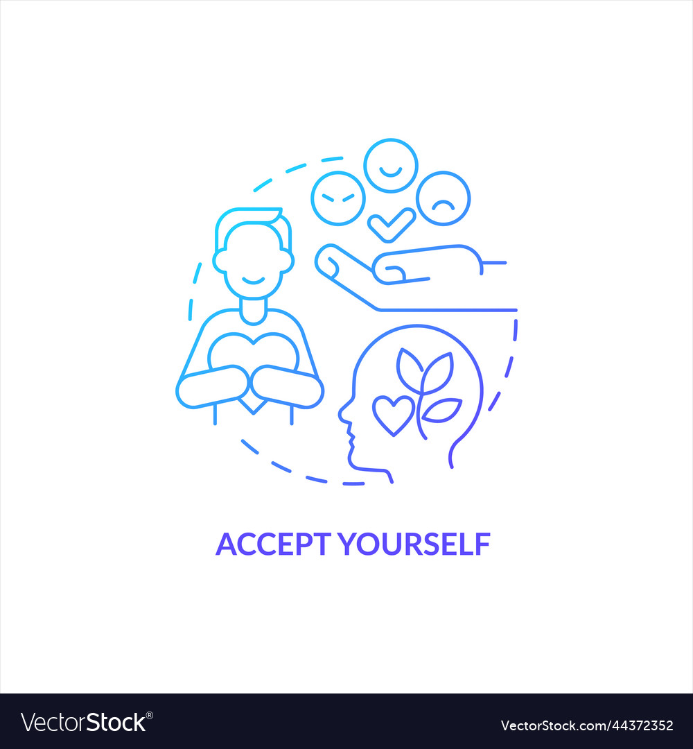 Accept yourself blue gradient concept icon Vector Image Accept yourself blue gradient concept icon Vector Image