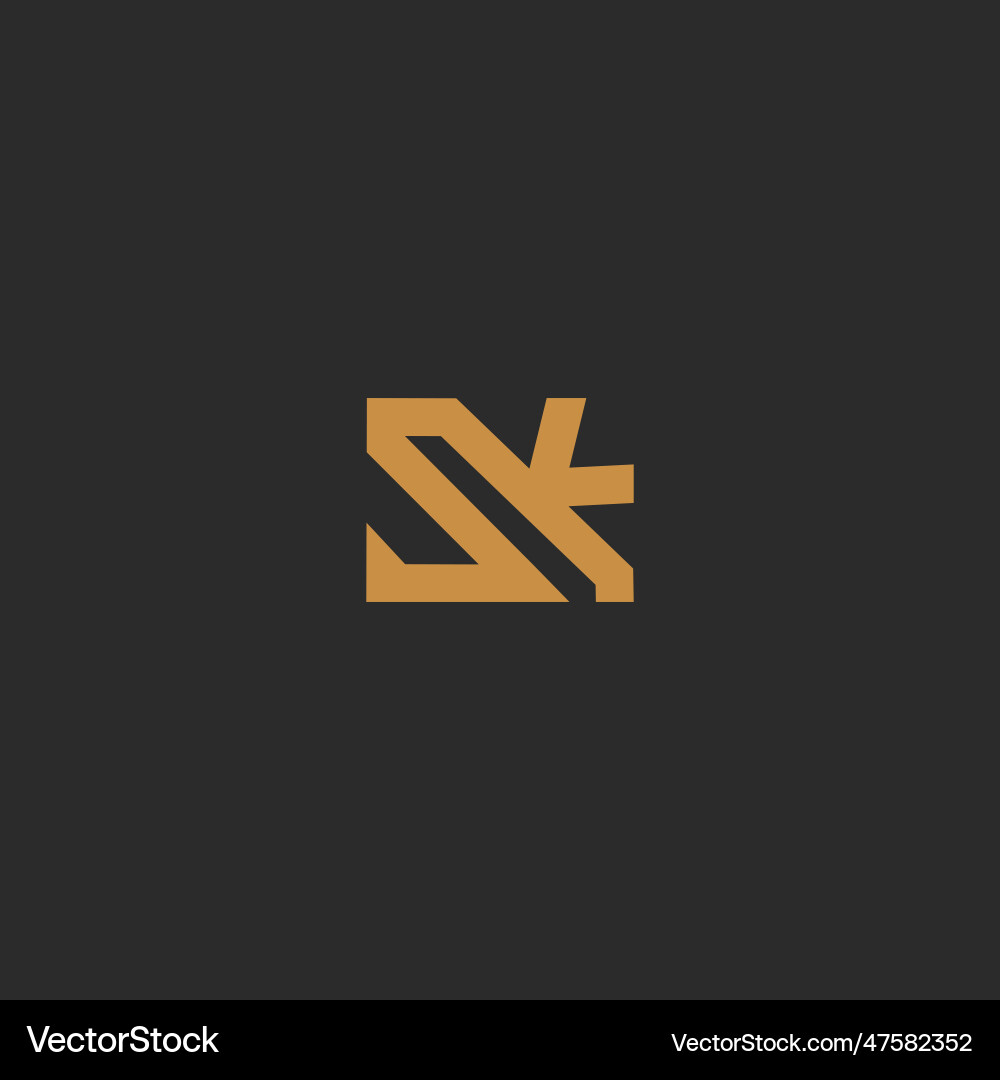 Alphabet letters monogram logo ks sk k Royalty Free Vector