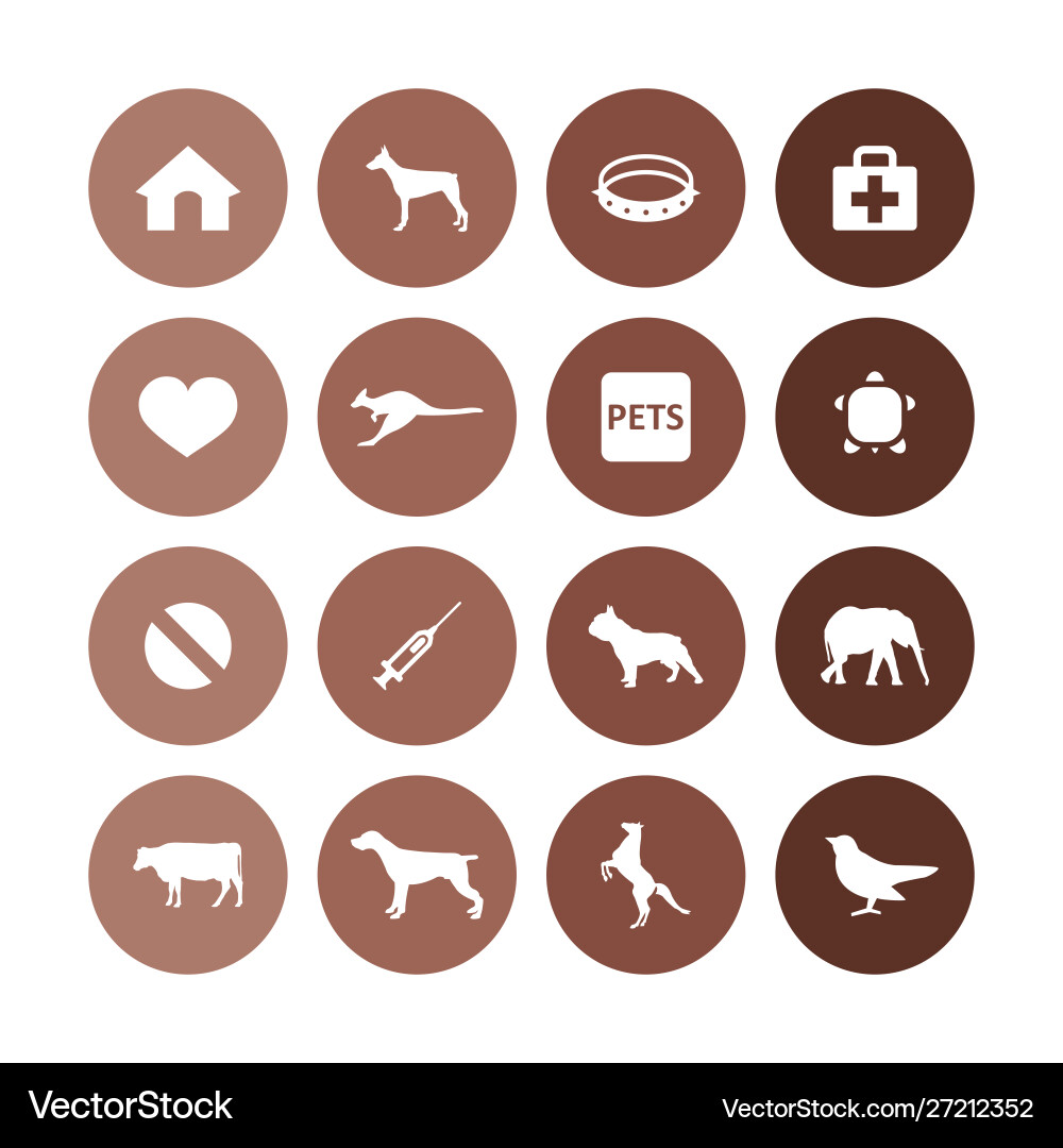 Animals pets icons universal set for web and ui Vector Image