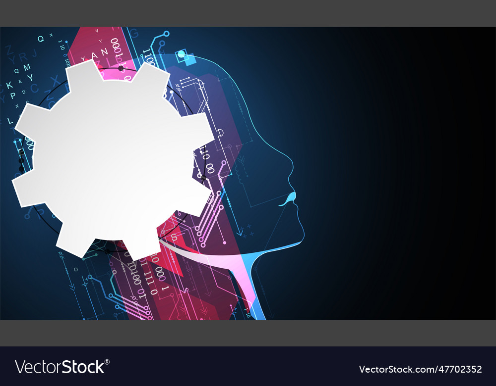 Artificial intelligence technical background Vector Image