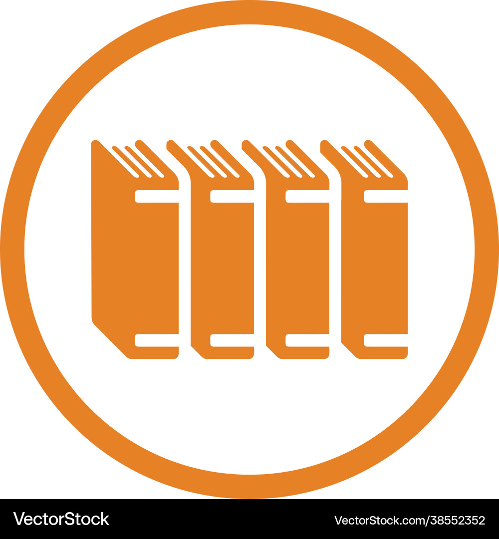 Books library icon orange color eps Royalty Free Vector
