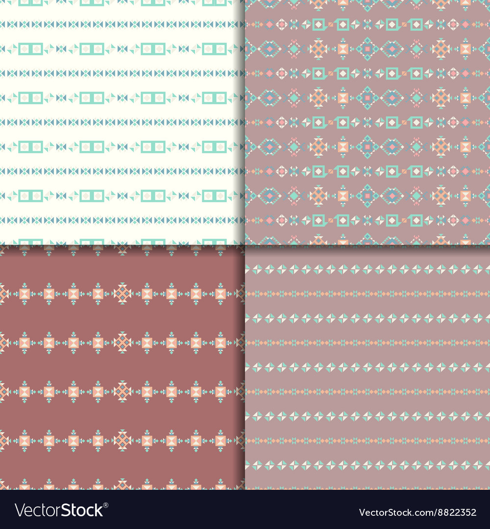 Ethnic seamless pattern set Royalty Free Vector Image