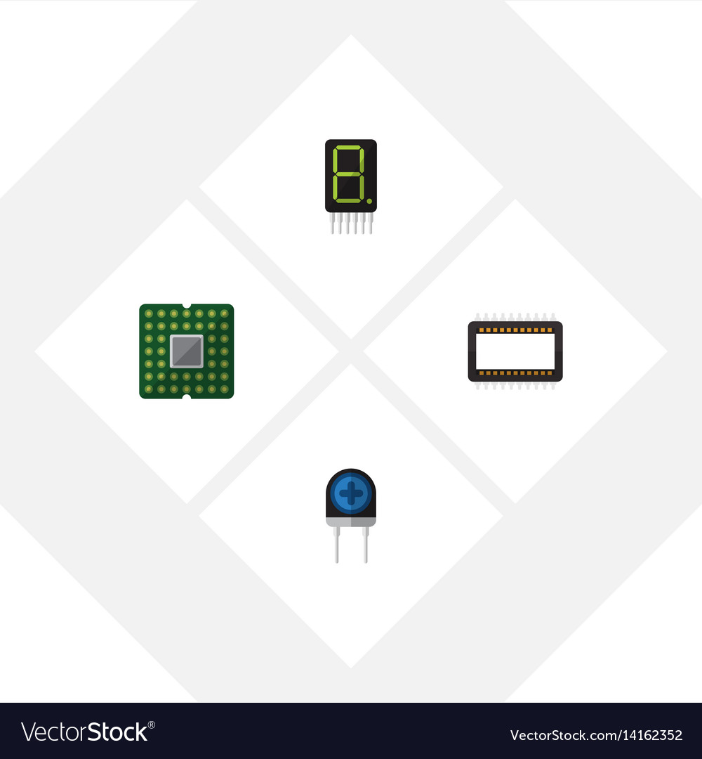 Flat electronics set transducer unit Royalty Free Vector