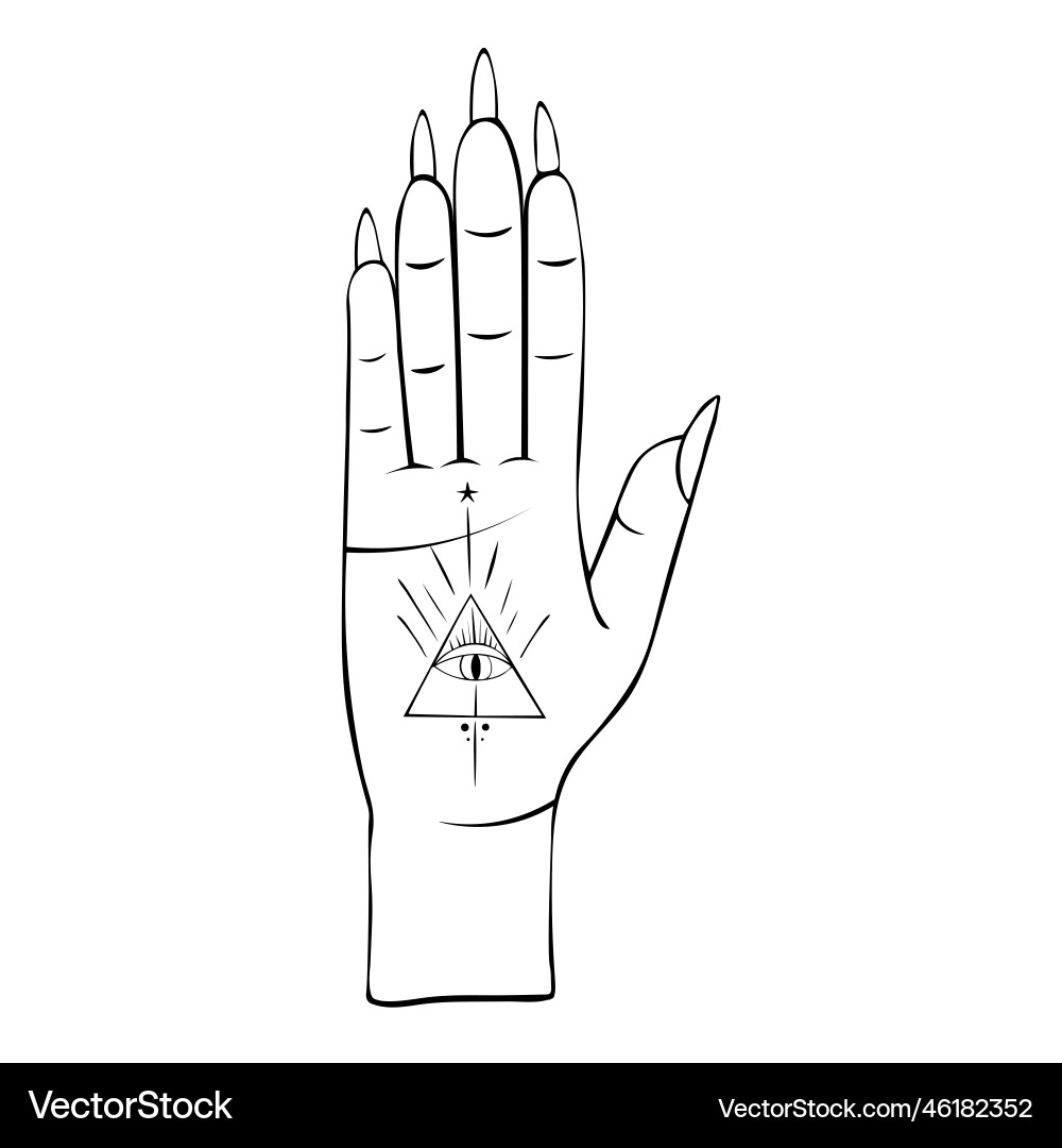 Hand-drawn of a hand Royalty Free Vector Image