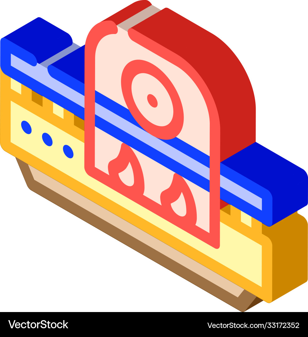 Heat treatment isometric icon isolated Royalty Free Vector