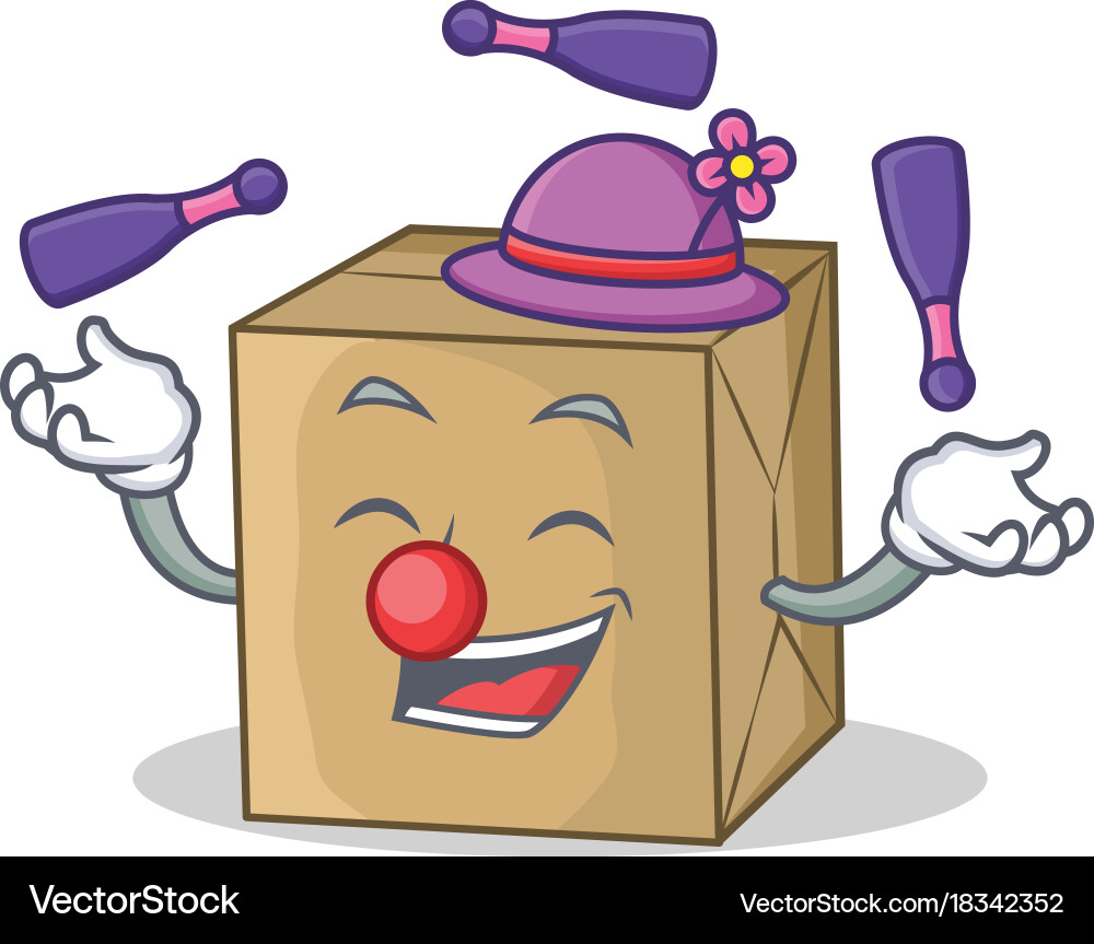 Juggling cardboard character character collection Vector Image